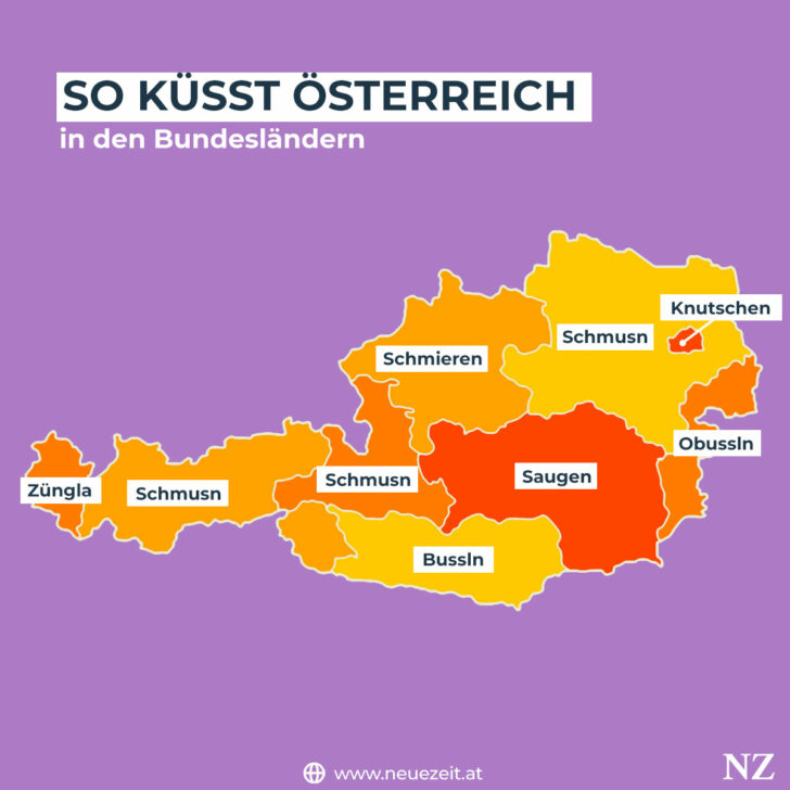 Der "Kuss" im Dialekt: Wie sagt man in Österreich zum Küssen?